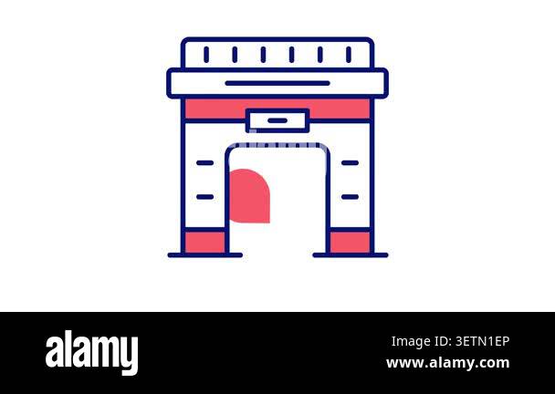 Modern animated icon of Arc dDe Triomphe in customizable style Stock ...