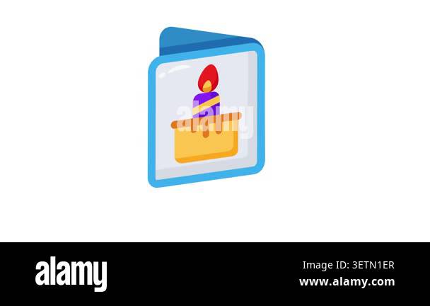 Check out our amazing 3d style animated icon of birthday card with a ...