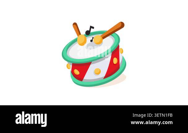 Get this amazing 3d style animated icon of party drum Stock Video ...