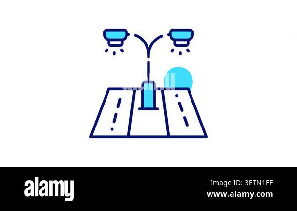 Road lights vector design, city elements animated icons isolated on ...