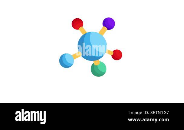 Trendy 2d style animated icon depicting molecules arrangement Stock ...