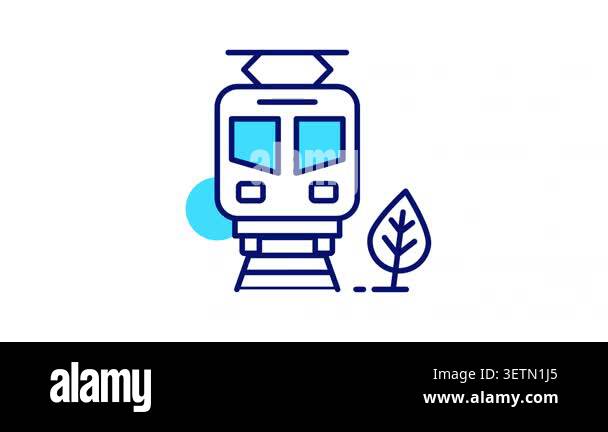 Train animated icon design, ready to use isolated on white background ...