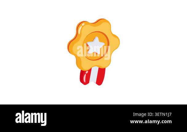 A premium 2d style animated icon of badge with ribbon Stock Video ...