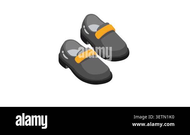 A 2d animated icon showing student shoes, easy to edit Stock Video ...
