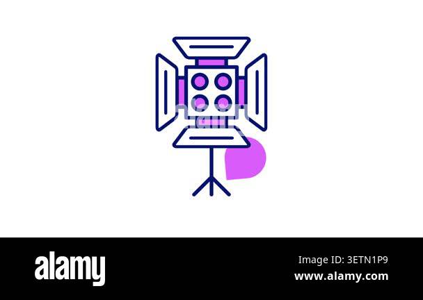 Carefully crafted animated vector of studio light, animated icon of ...