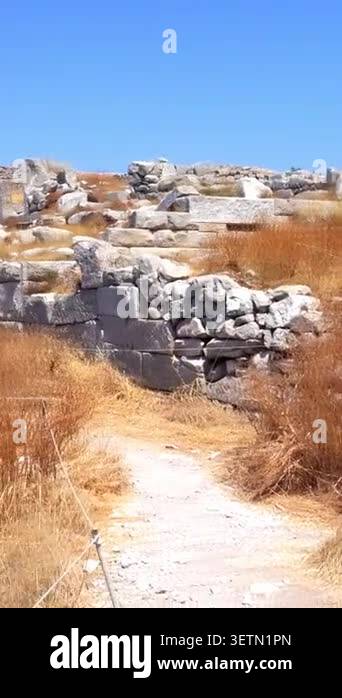 Panoramic view revealing the coastline from the Ancient Thera ...