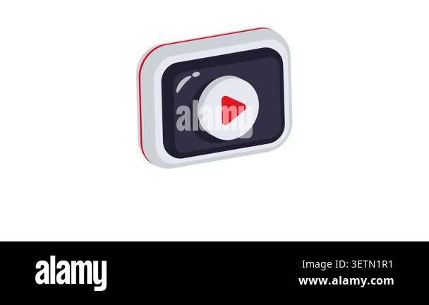 A captivating 2d animated icon representing a video player screen Stock ...