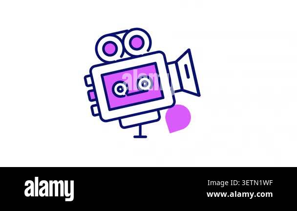 Vintage camera animated vector design isolated on white background ...