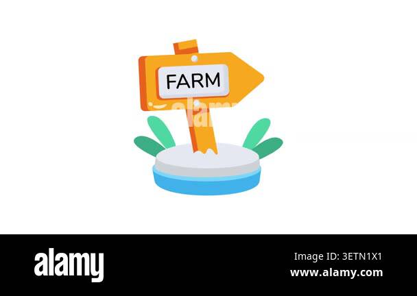 Here is a 3d style animated icon showing wooden farm board Stock Video ...