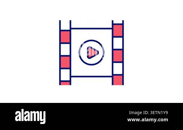 animated icon of video reel in modern design style, reel with play ...