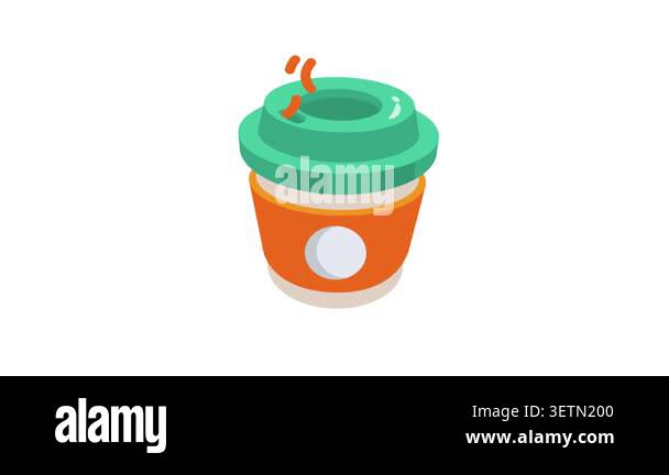 Grab this amazing coffee cup animated icon, designed in 3d style Stock ...
