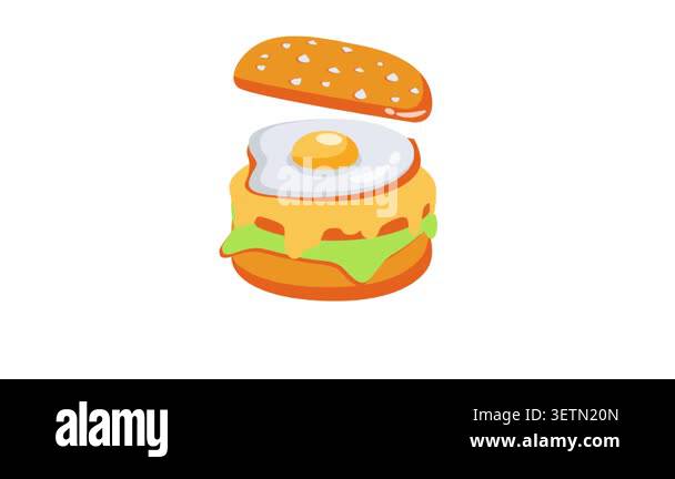 An editable 3d style animated icon of egg burger Stock Video Footage ...