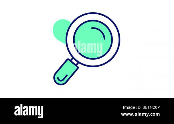 Magnifier with color drop, concept animated vector of color search ...
