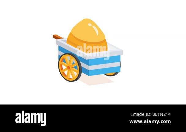 Easy to use 3d style animated icon of farm cart Stock Video Footage - Alamy