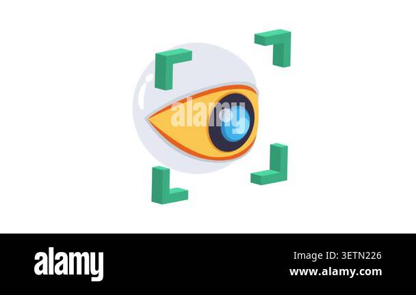 Robot scan animated icon creatively designed in 3d style Stock Video ...