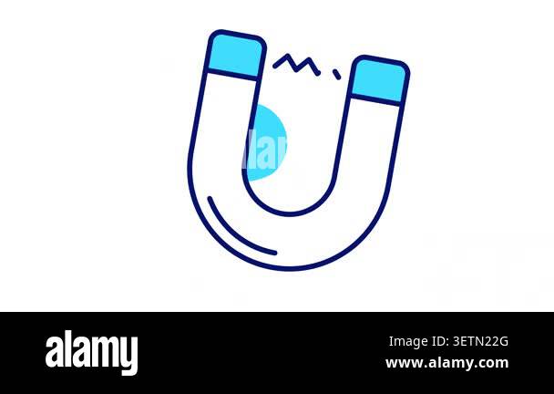 Physics magnet animated icon in flat style, scalable animated vector of ...