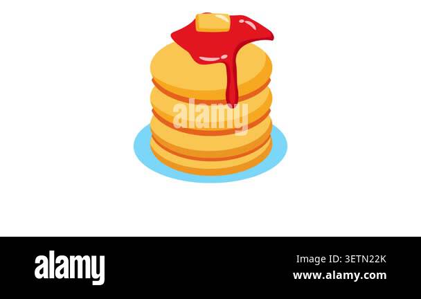 Get this handy 3d style animated icon of pancakes plate Stock Video ...