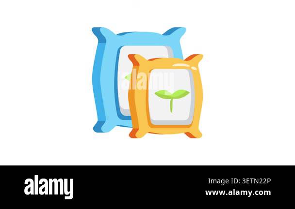 Well crafted 3d style animated icon of fertilizer pouch Stock Video ...