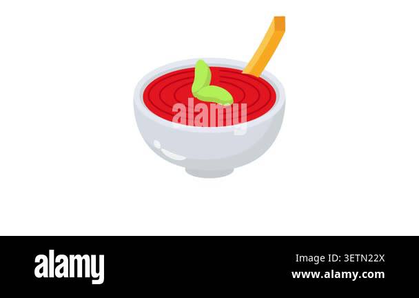 A trendy animated icon of drip sauce bowl in 3d style Stock Video ...
