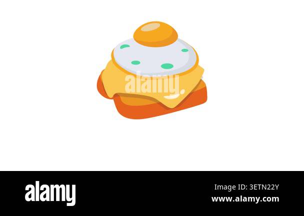 Easy to use animated icon of egg toast in 3d style Stock Video Footage ...
