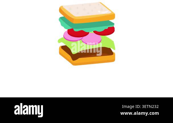 Get your hands on bread sandwich 3d animated icon Stock Video Footage ...