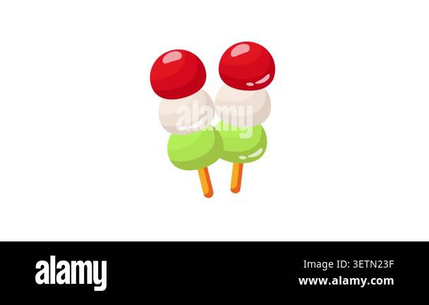 A 3d animated icon depicting sweet dango balls sticks Stock Video ...