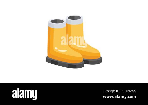 A customizable 3d style animated icon of farmer boots Stock Video ...