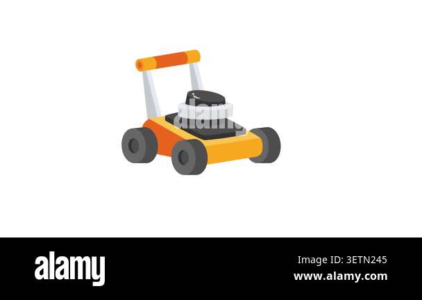 Modern 3d style animated icon of lawn mower machine Stock Video Footage ...