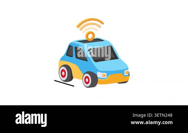 Get this visually appealing 3d style animated icon of smart car Stock ...