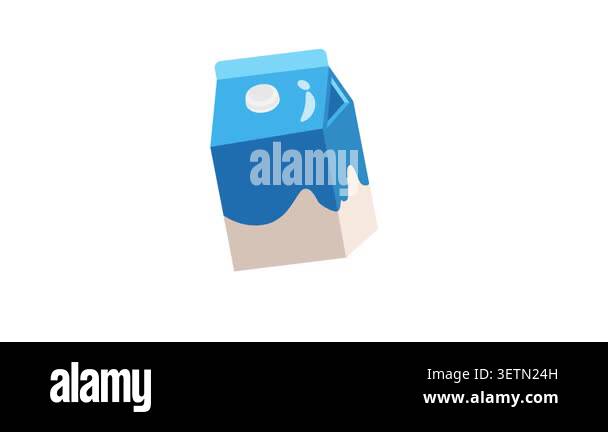 Well-crafted animated icon of milk pack in 3d style Stock Video Footage ...