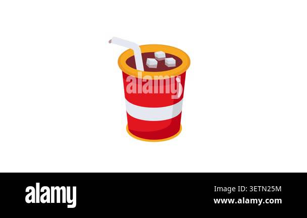 A handy 3d animated icon of cuckold drink cup with a straw in it Stock ...