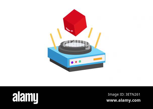 Creatively designed 3d style animated icon of 3d modeling hologram ...