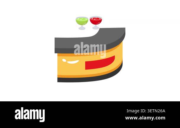 Trendy 2d animated icon of luxury bar counter table Stock Video Footage ...