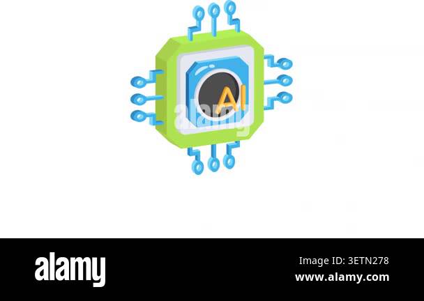 Download our 3d animated icon of ai chip, ready for premium use Stock ...