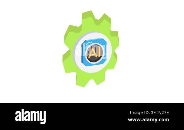 A 3d style animated icon of ai management, ready to use for premium ...