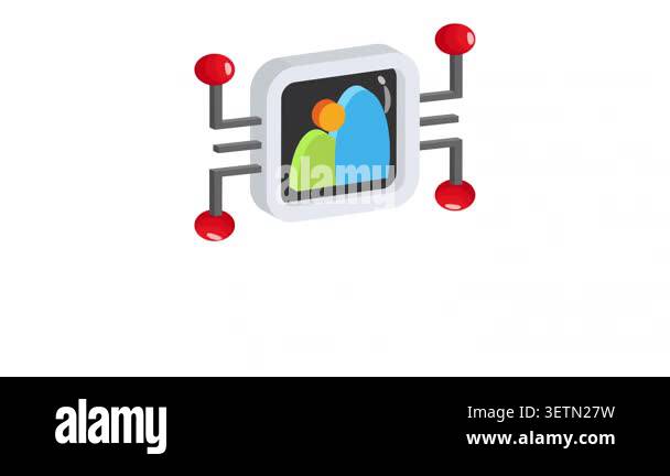 A handy 3d style animated icon showing ai content Stock Video Footage ...