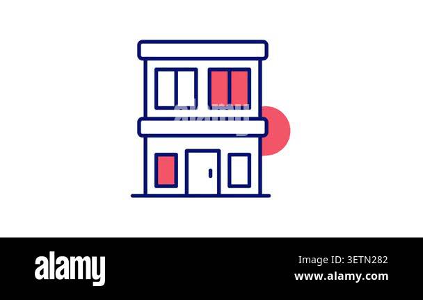 Beautifully designed icon of hotel, modern style animated vector of ...