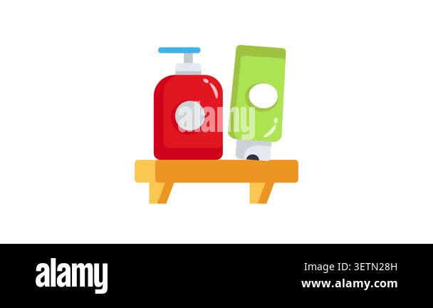 Get this 2d animated icon of essential hygiene products Stock Video ...
