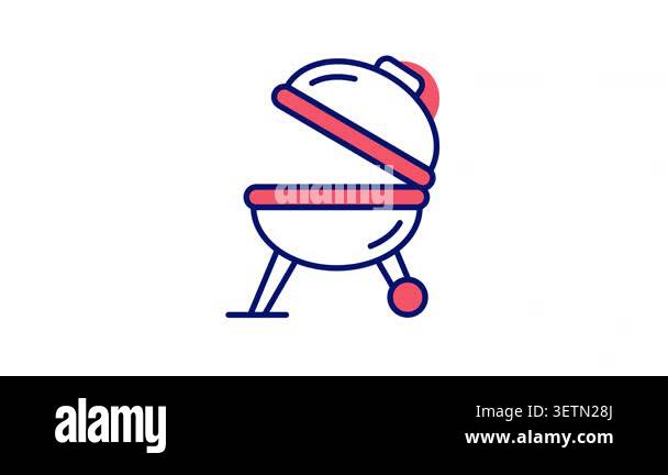 An amazing Bbq grill animated vector design in modern style, easy to ...
