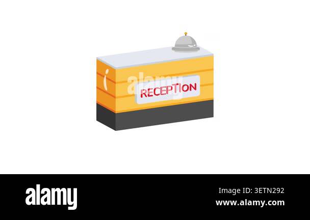 Visually engaging 2d animated icon of reception desk bell Stock Video ...