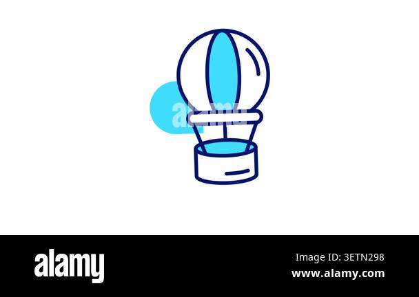Creatively designed animated vector of hot air balloon, enjoy the ...