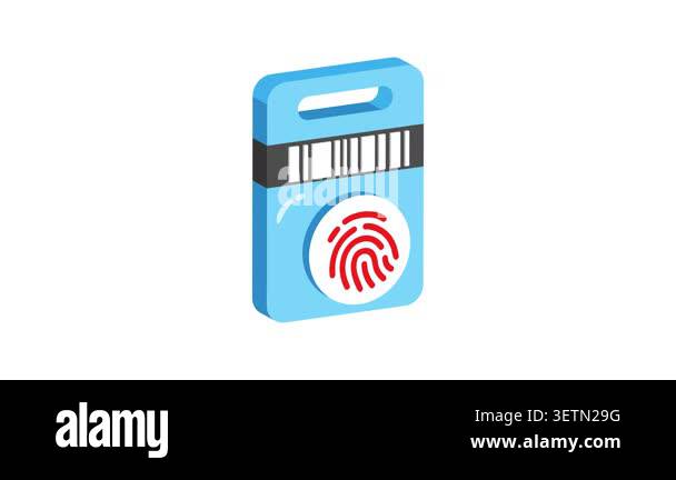 Check out this 2d animated icon of biometric keycard Stock Video ...