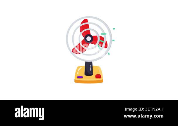 Grab this 2d style animated icon of pedestal fan Stock Video Footage ...