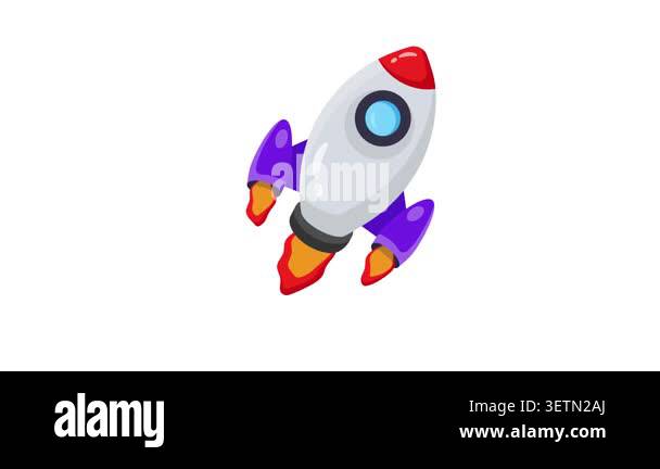 A visually engaging 2d style animated icon of spacecraft flying Stock ...