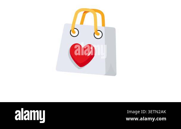 A customizable 2d animated icon of branded shopping bag Stock Video ...