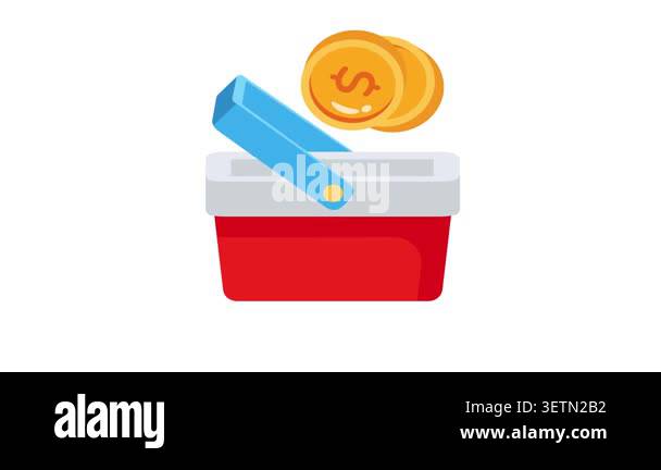 A trendy 2d animated icon of shopping basket with dollar Stock Video ...