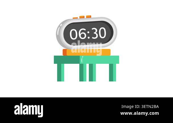 Trendy 2d animated icon of digital wall clock display Stock Video ...