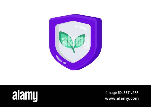 A modern 2d animated icon showing environmental security shield Stock ...
