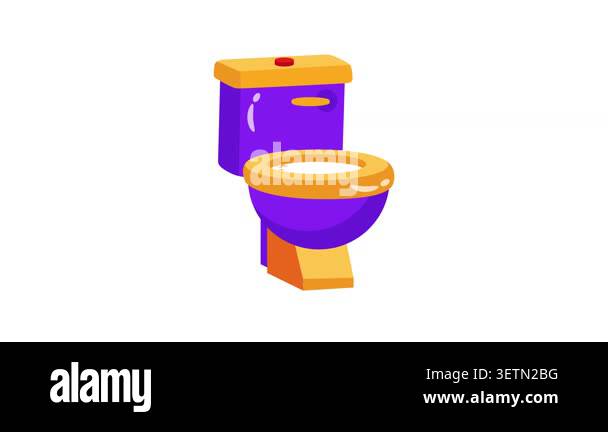 Trendy 2d animated icon of hotel toilet seat design Stock Video Footage ...