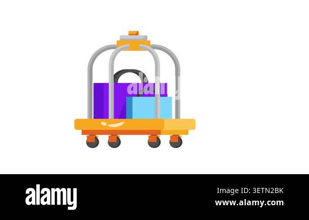 A customizable 2d animated icon of luggage trolley handle Stock Video ...
